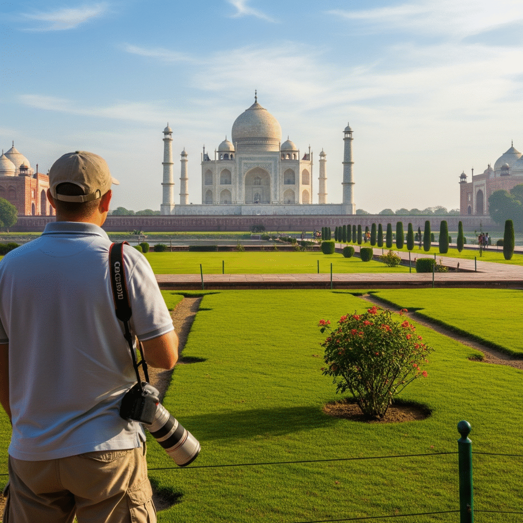 How can I book a private Taj Mahal tour with Mehtab Bagh and an English ...